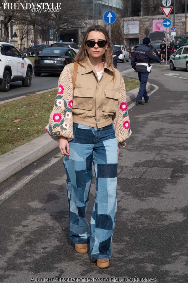 Patchwork spijkerbroeken in de streetstyle mode. Chic of hip(pie)?